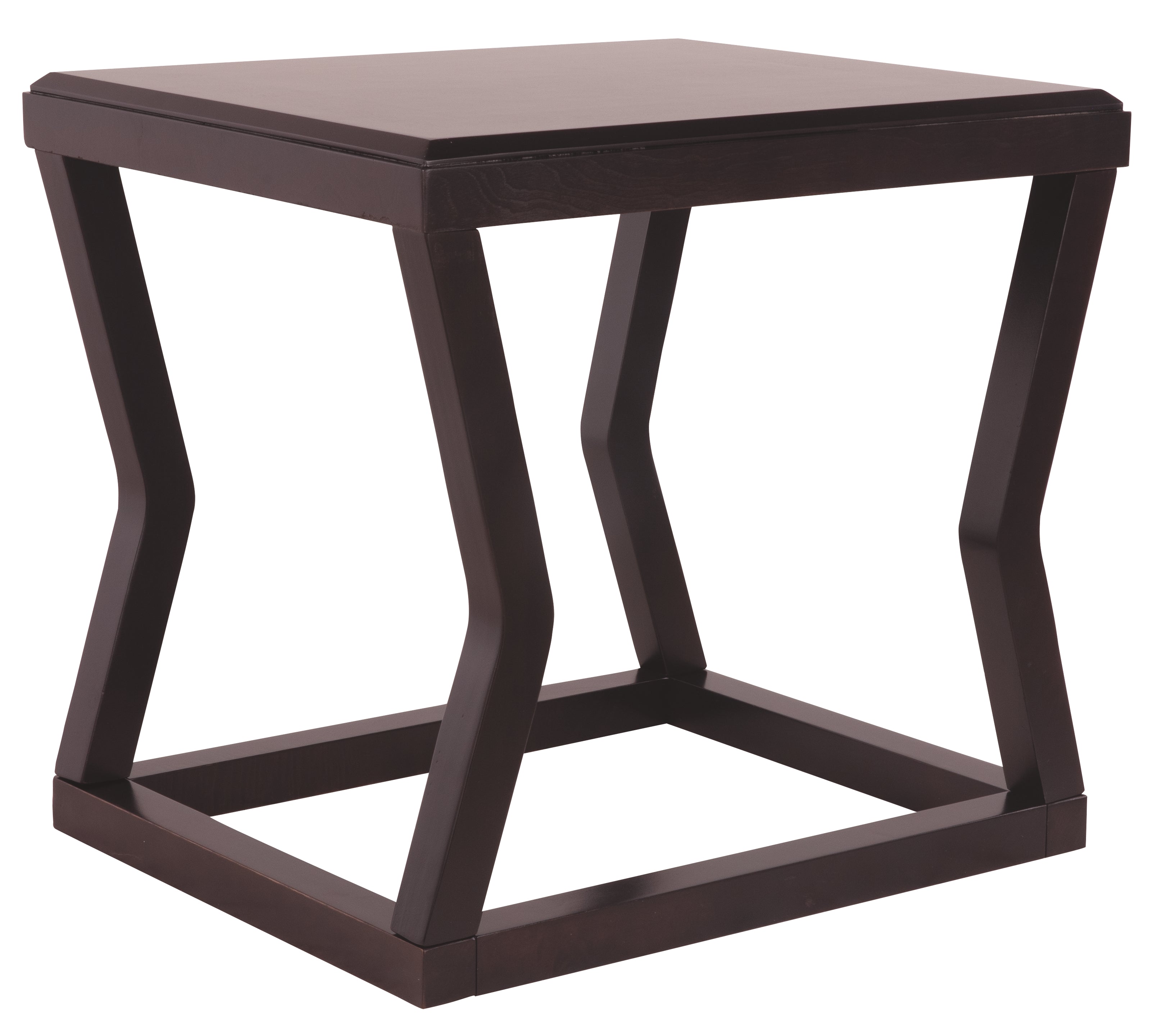Wooden End Table With Rectangular Top And Sturdy Angular Legs, Brown B – Modish Store