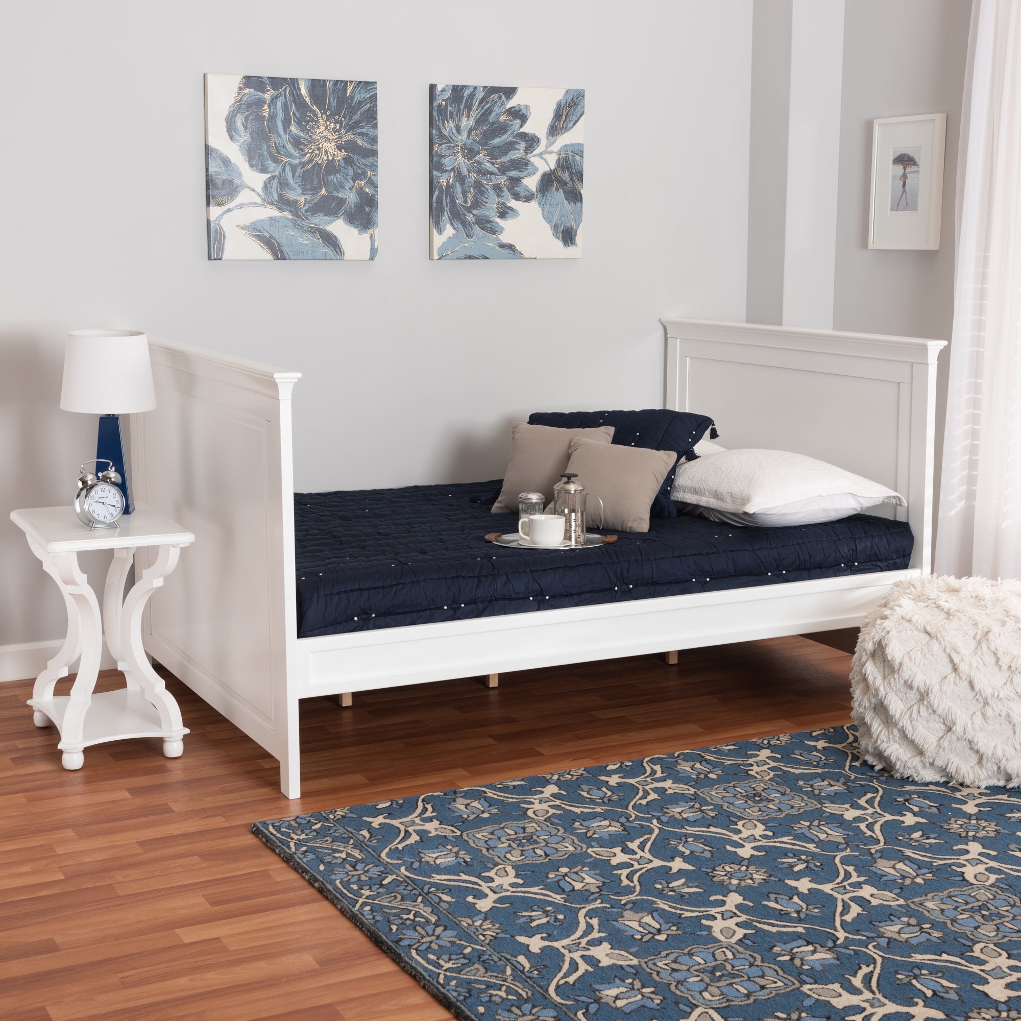 Baxton Studio Ceri Classic and Traditional White Finished Wood Full Si ...
