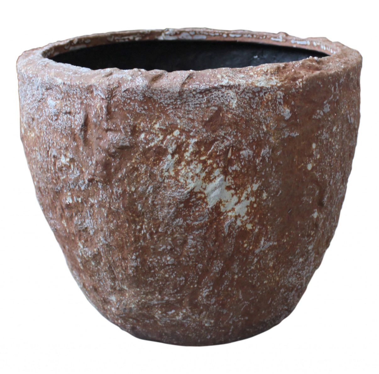 Set of Three Brown Stone Indoor Outdoor Round Pot Planter By Homeroots ...