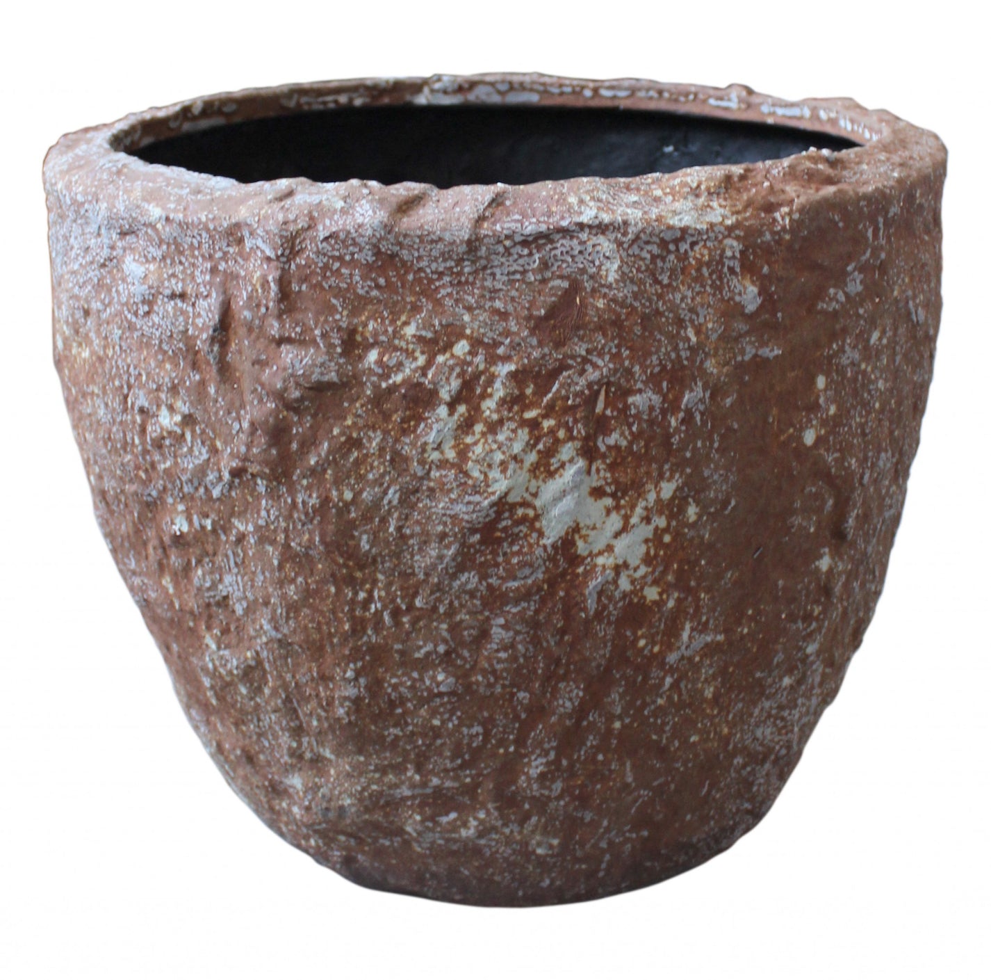 Set of Three Brown Stone Indoor Outdoor Round Pot Planter By Homeroots ...