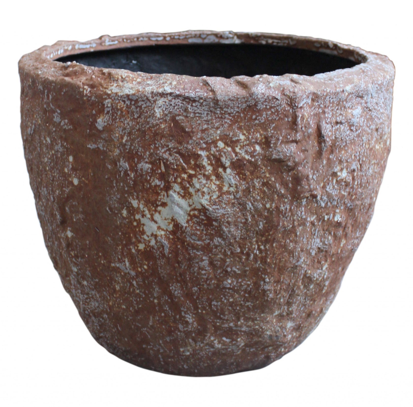 Set of Three Brown Stone Indoor Outdoor Round Pot Planter By Homeroots ...