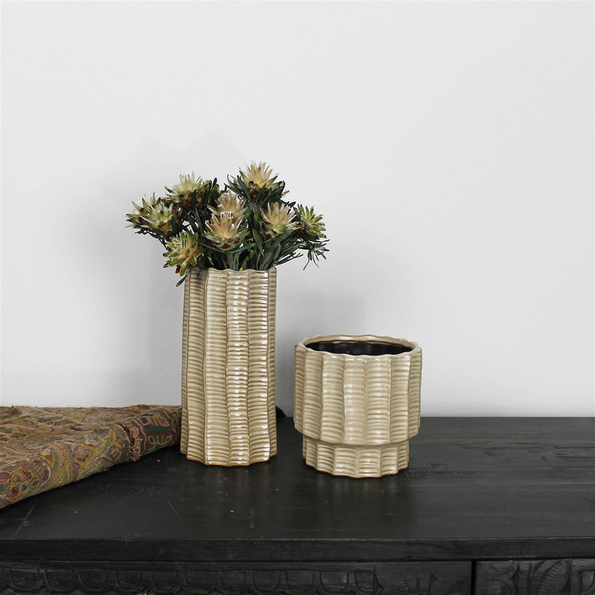 Belize Cachepot, Ceramic Set Of 2 By HomArt – Modish Store