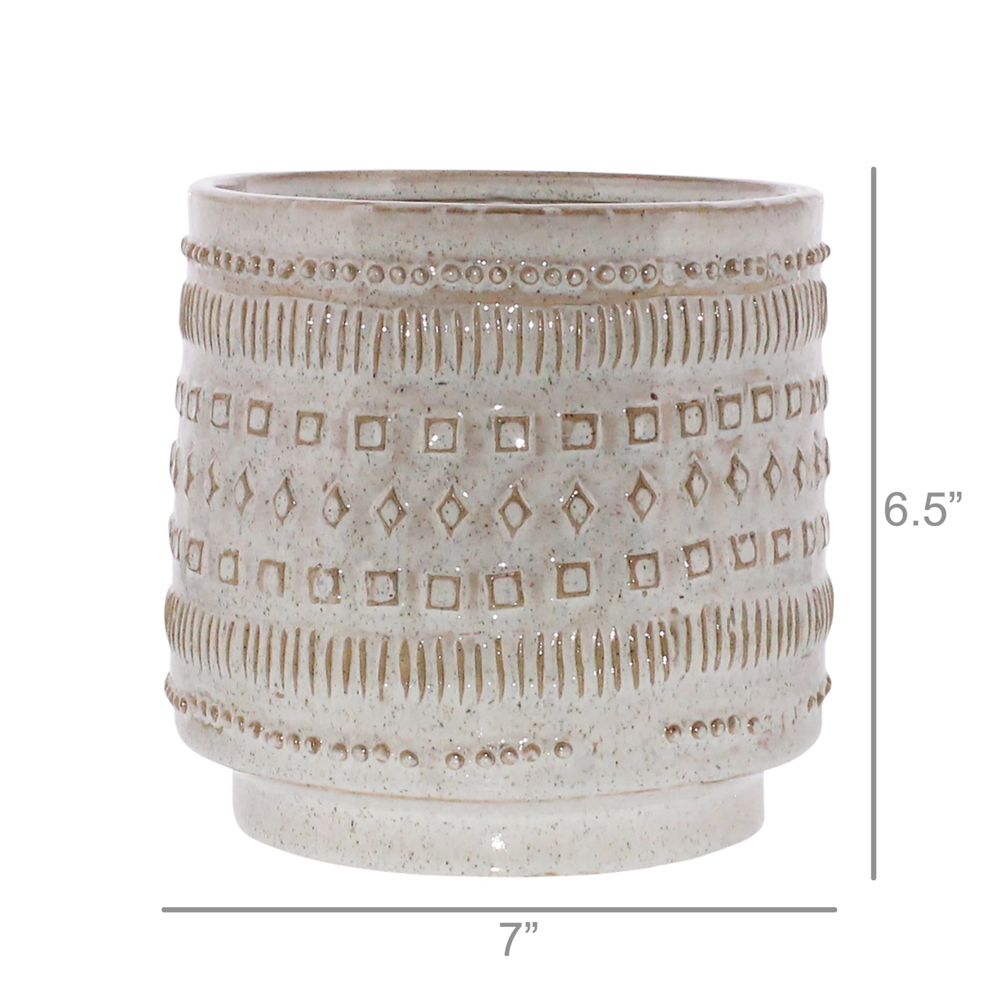 Peru Cachepot, Ceramic - Large - White Set Of 2 By HomArt – Modish Store