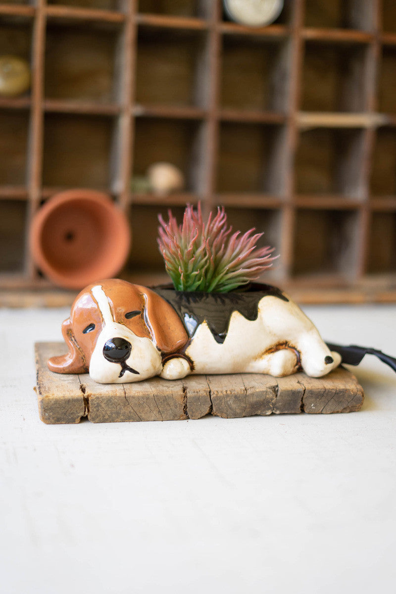 Ceramic Beagle Planter (Min 2) By Kalalou – Modish Store