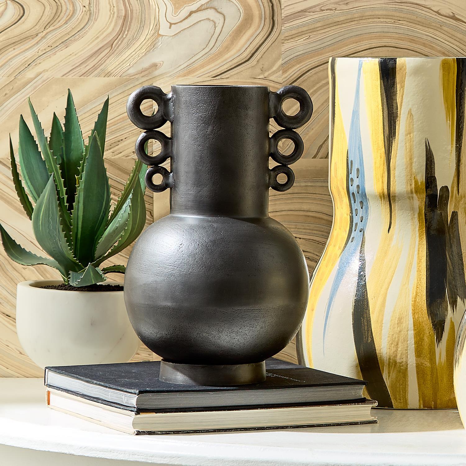 Marrakech Black Vase Set Of 4 By Tozai Home – Modish Store
