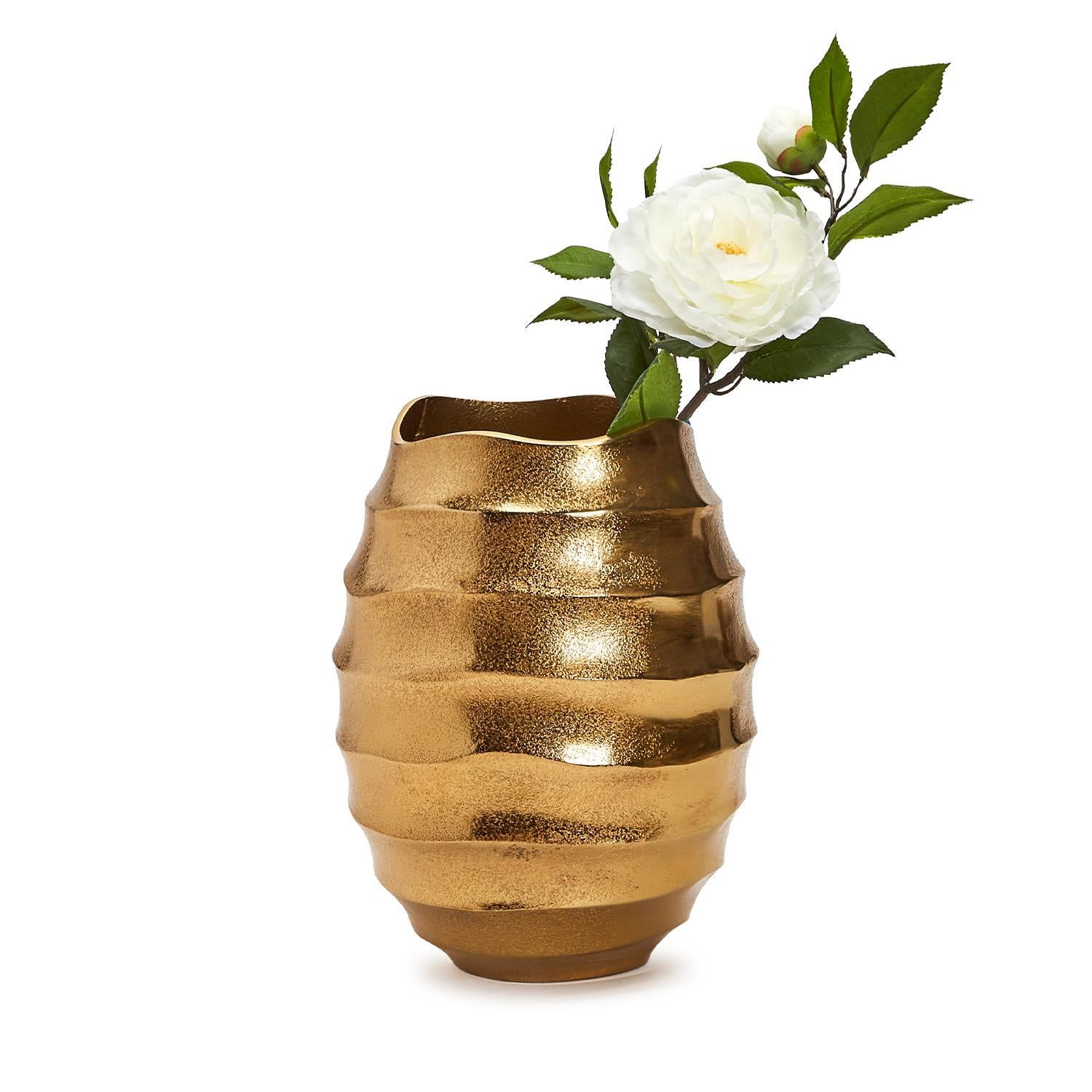 12" Golden Wave Vase Set Of 2 By Tozai Home – Modish Store