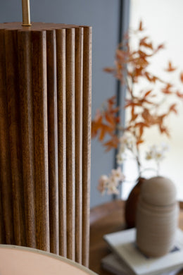 Wooden Spindles Floor Lamp Base W Fabric Lamp Shade By Kalalou – Modish ...