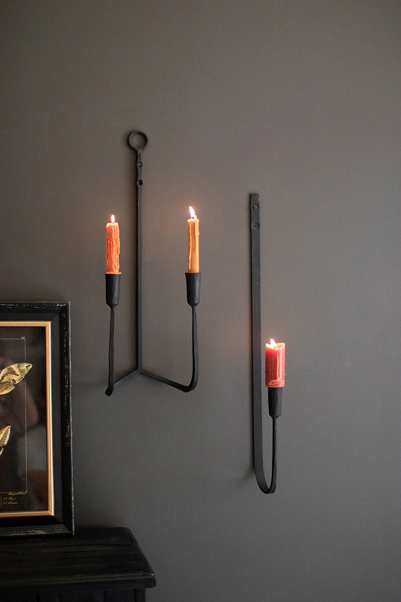 Forged Iron Double Taper Wall Sconce By Kalalou – Modish Store