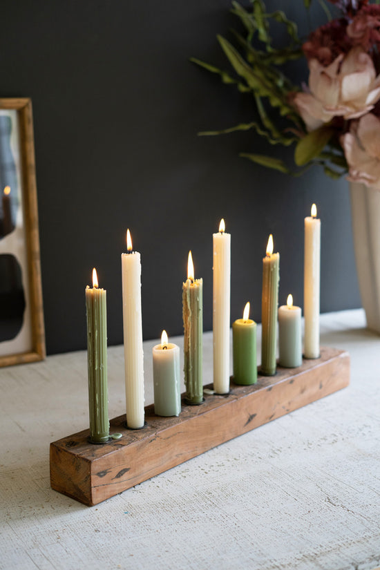 Recycled Wood Nine Taper Candelabra By Kalalou – Modish Store
