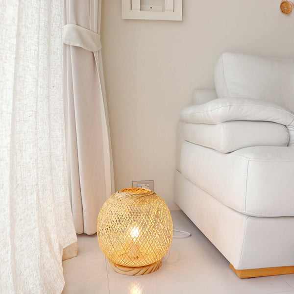 Chi Na Bamboo Weaving Table Lamp - Organic Elegance Illuminated By Tha ...