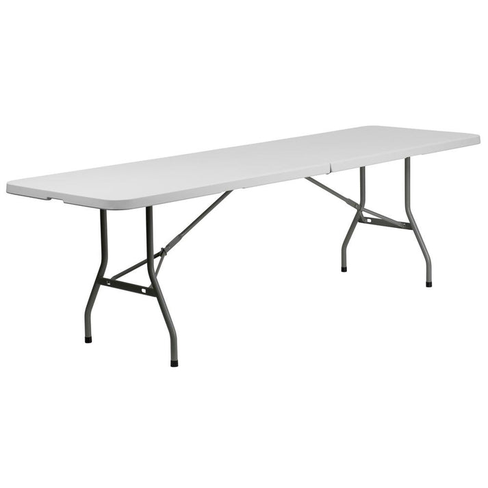 8-Foot Bi-Fold Granite White Plastic Banquet And Event Folding Table ...