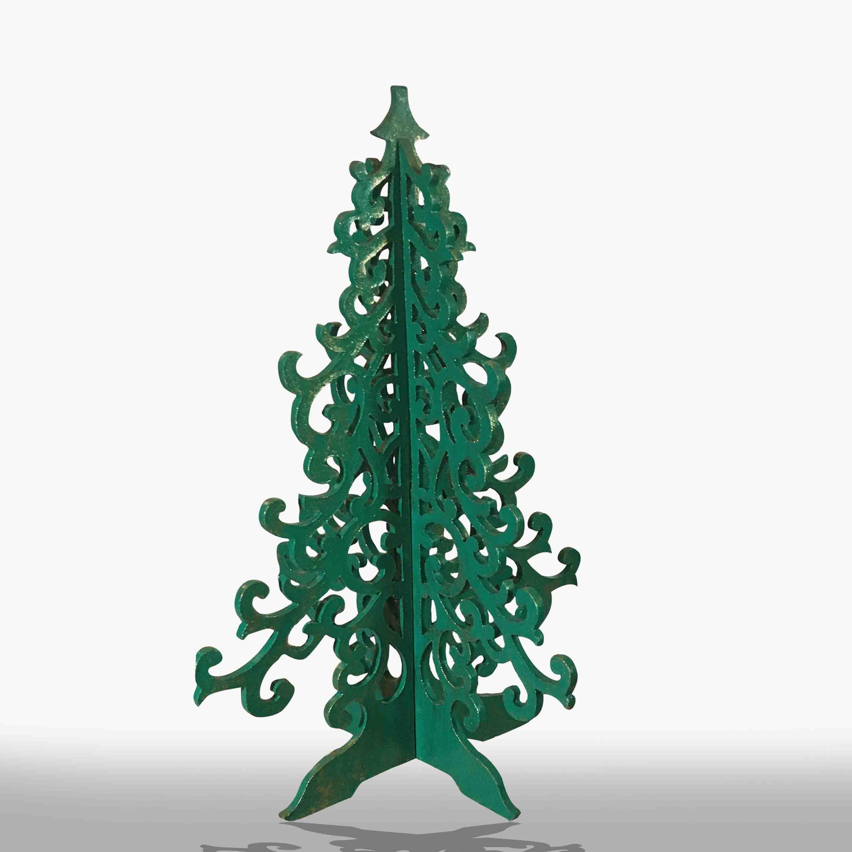 Yuletide Christmas Trees- Wooden-Set of 3- Green/Red/Pink/White ...