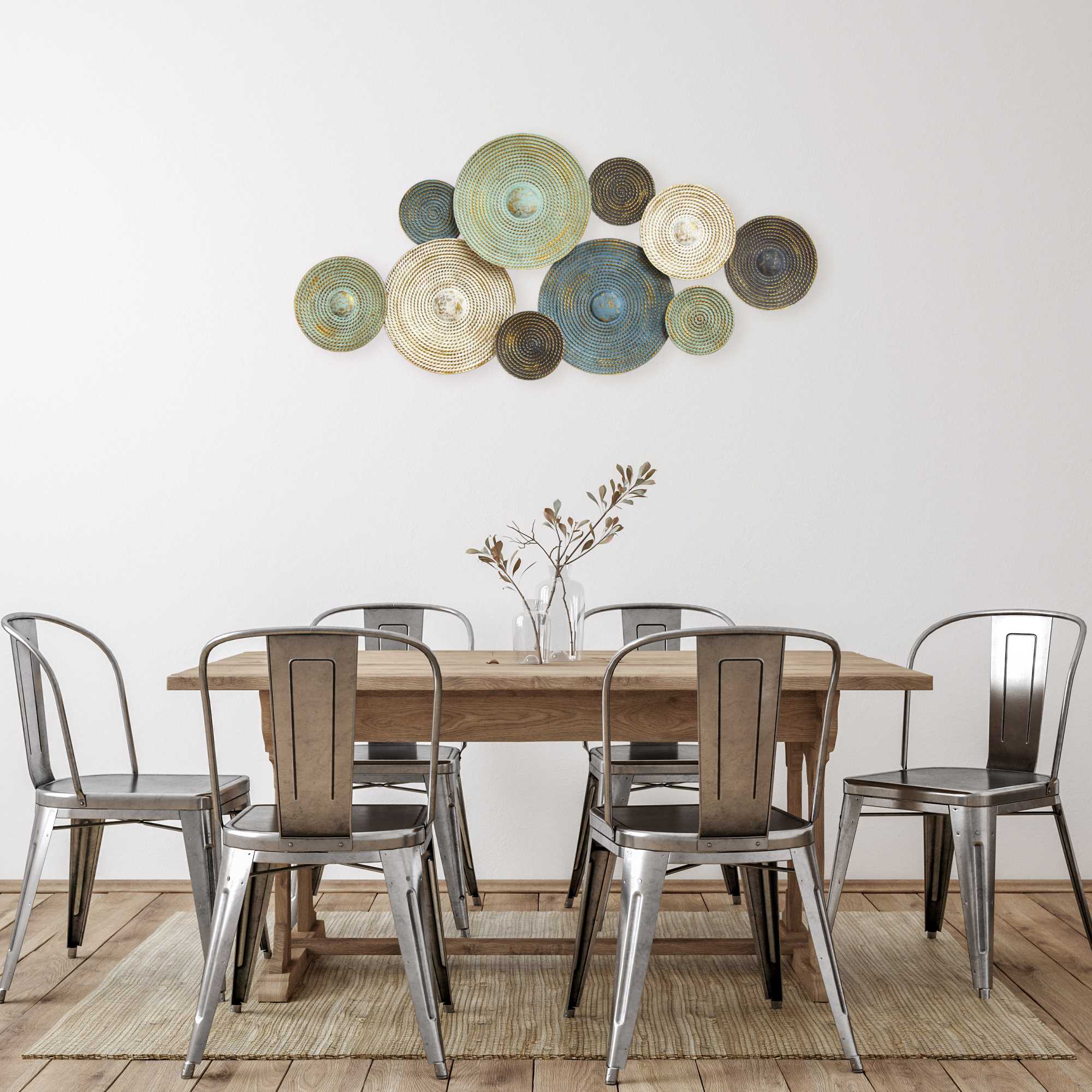 Textured Metal Plates Wall Decor By Homeroots – Modish Store