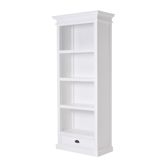 Classic White Bookcase With One Drawer By Homeroots – Modish Store