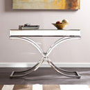 42" Silver Mirrored Glass Cross Leg Console Table By Homeroots – Modish ...