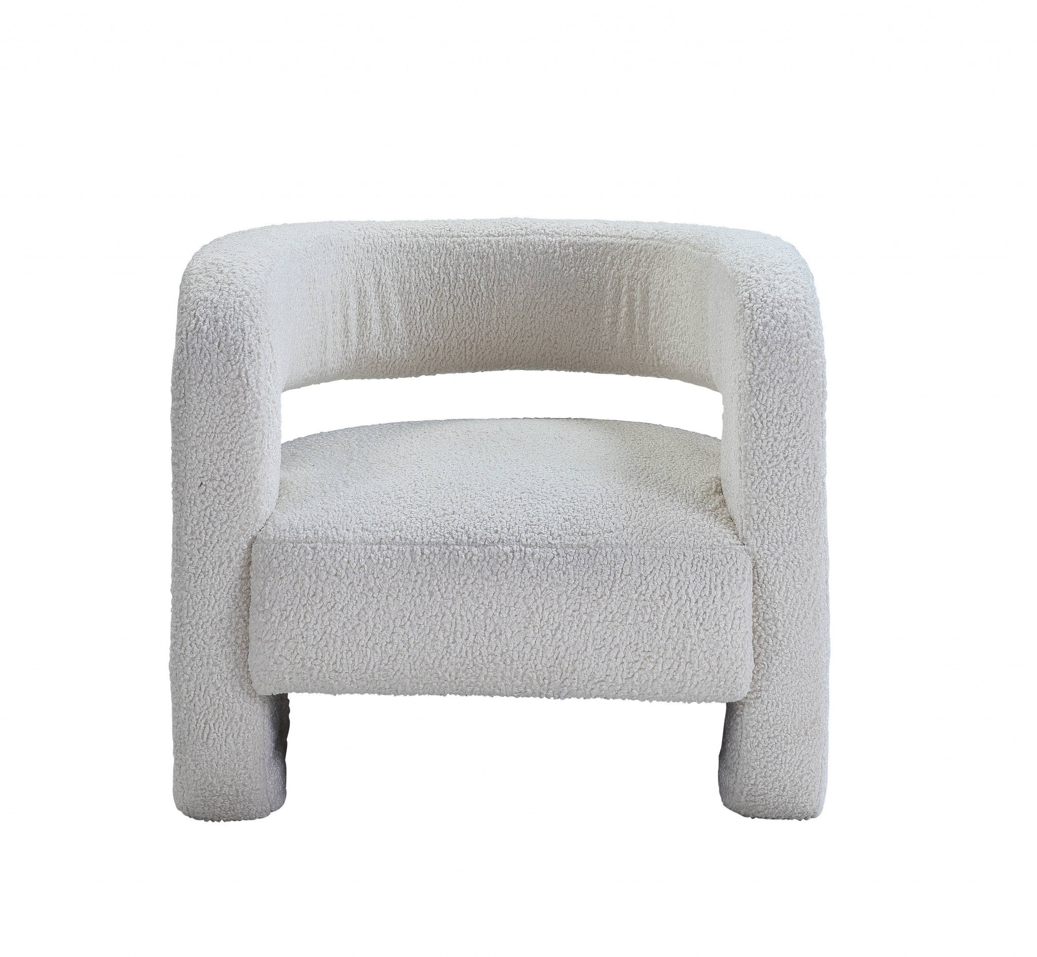 32" White Sherpa Solid Color Barrel Chair By Homeroots – Modish Store