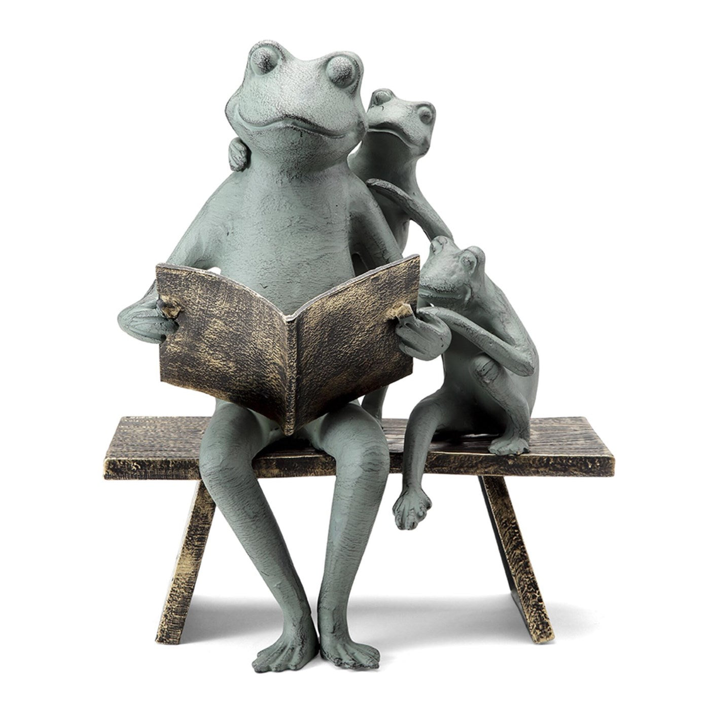 Reading Frog Family Garden Sculptures By SPI Home - 15.5in Height ...