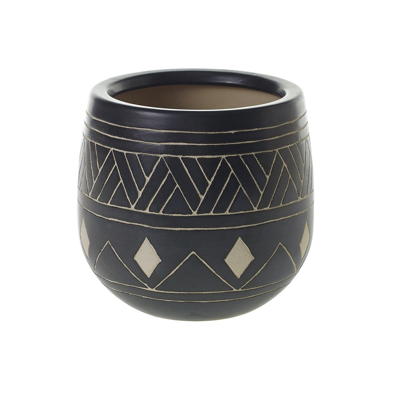 Bamba Collection Set Of 2 By Accent Decor - 3 Sizes - Black - Ceramic ...