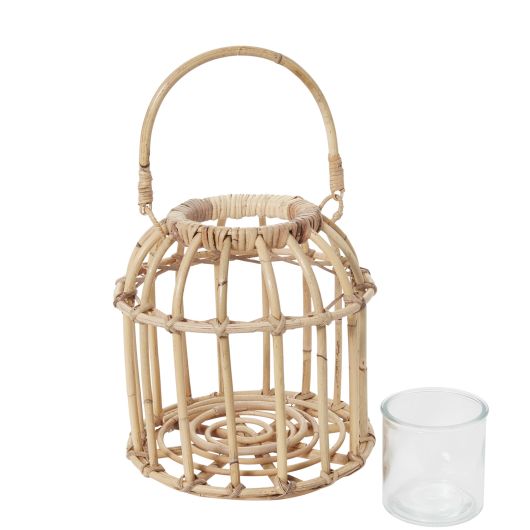 Olvera Cane Woven Cage Lantern By Accent Decor - 2 Sizes - Natural ...