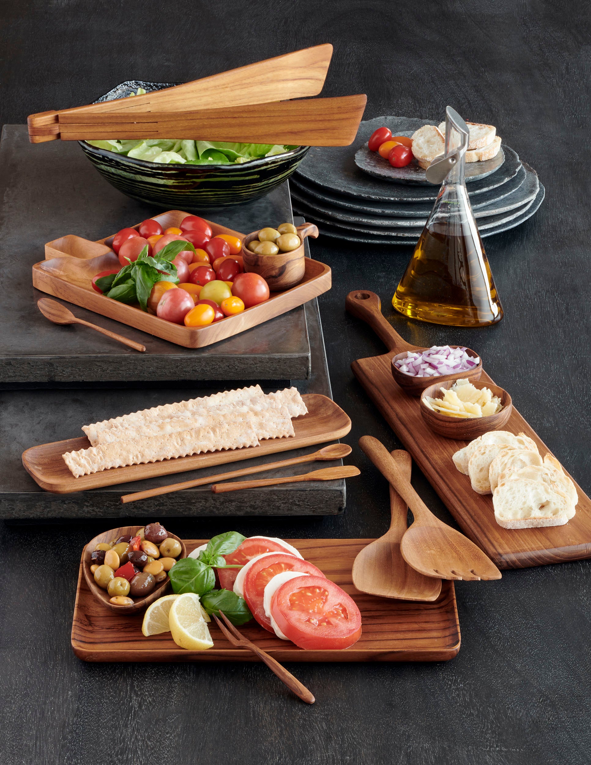 Chiku™ salad servers (Set of 4) by Texture Designideas - Gold – Modish ...