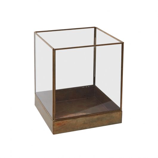 Coleman Glass top Display Box By Accent Decor - 3 Sizes - Brown - Glass ...