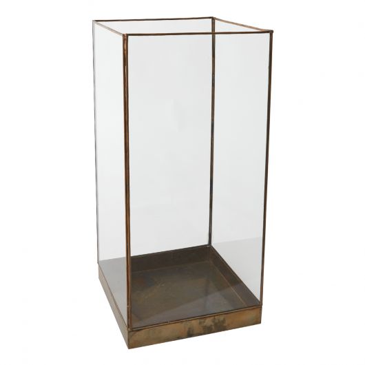 Coleman Glass top Display Box By Accent Decor - 3 Sizes - Brown - Glass ...