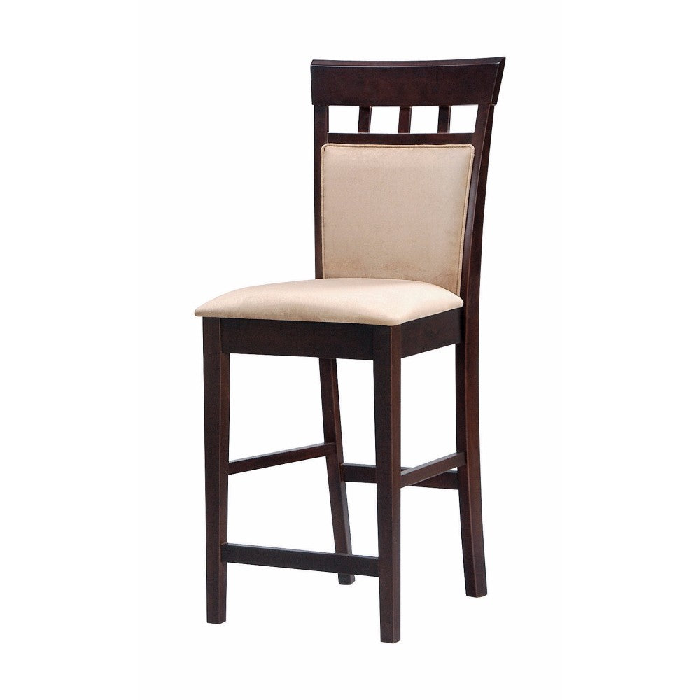 Upholstered Panel Back Counter Height Stool With Fabric Seat, Brown An ...