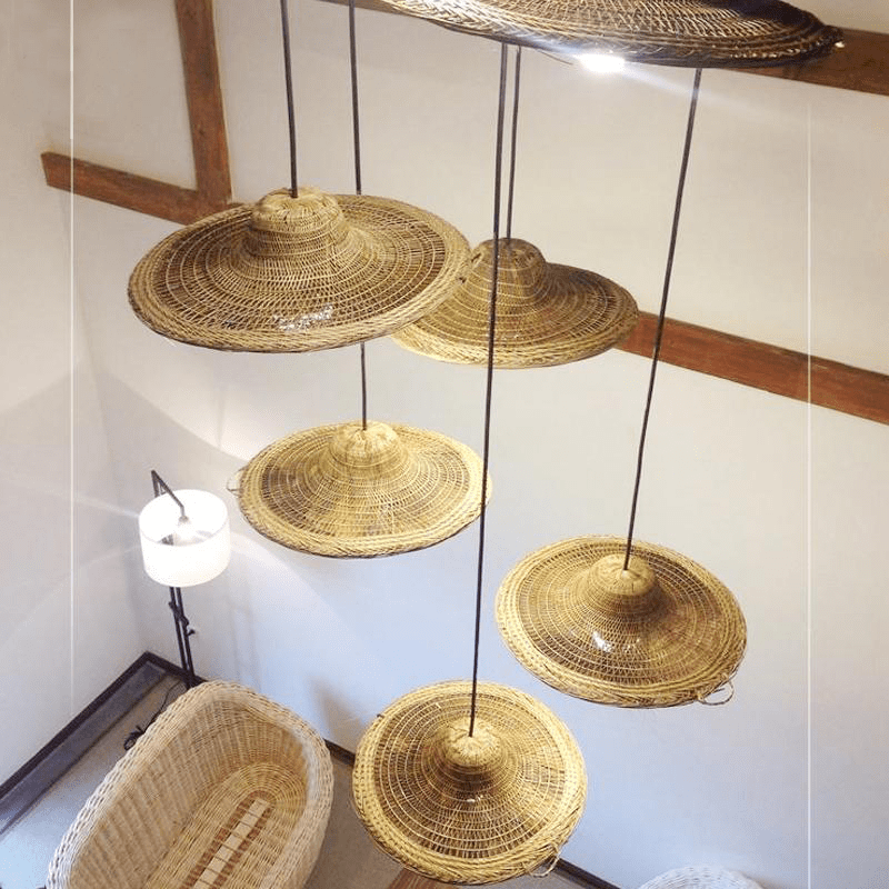 Bamboo Wicker Rattan Hat Shade Adjustable Spider Chandelier-A by Artis ...