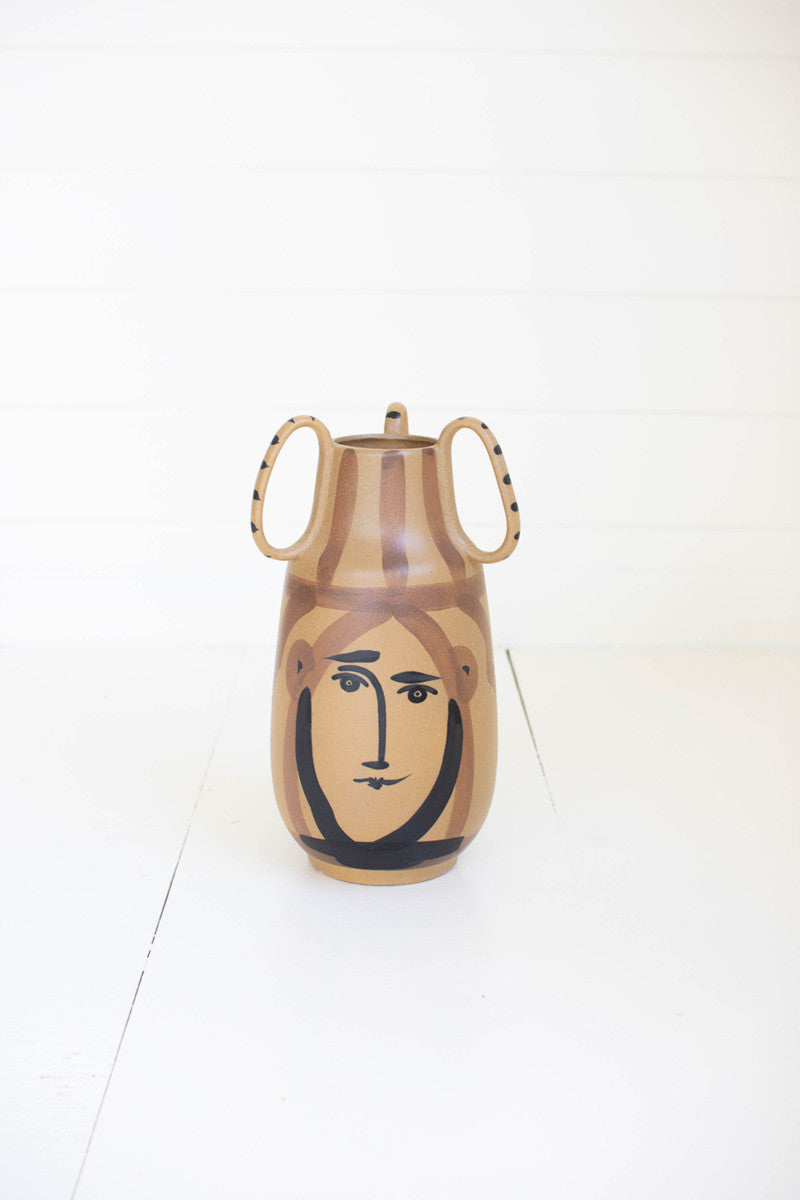 Ceramic Face With Handles By Kalalou – Modish Store