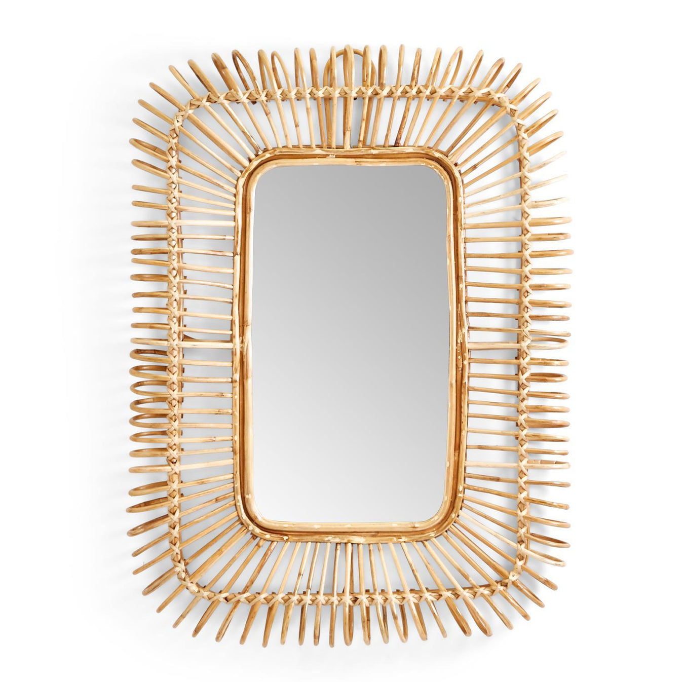 Rectangle Cane Hand-Crafted Wall Mirror By Tozai Home – Modish Store