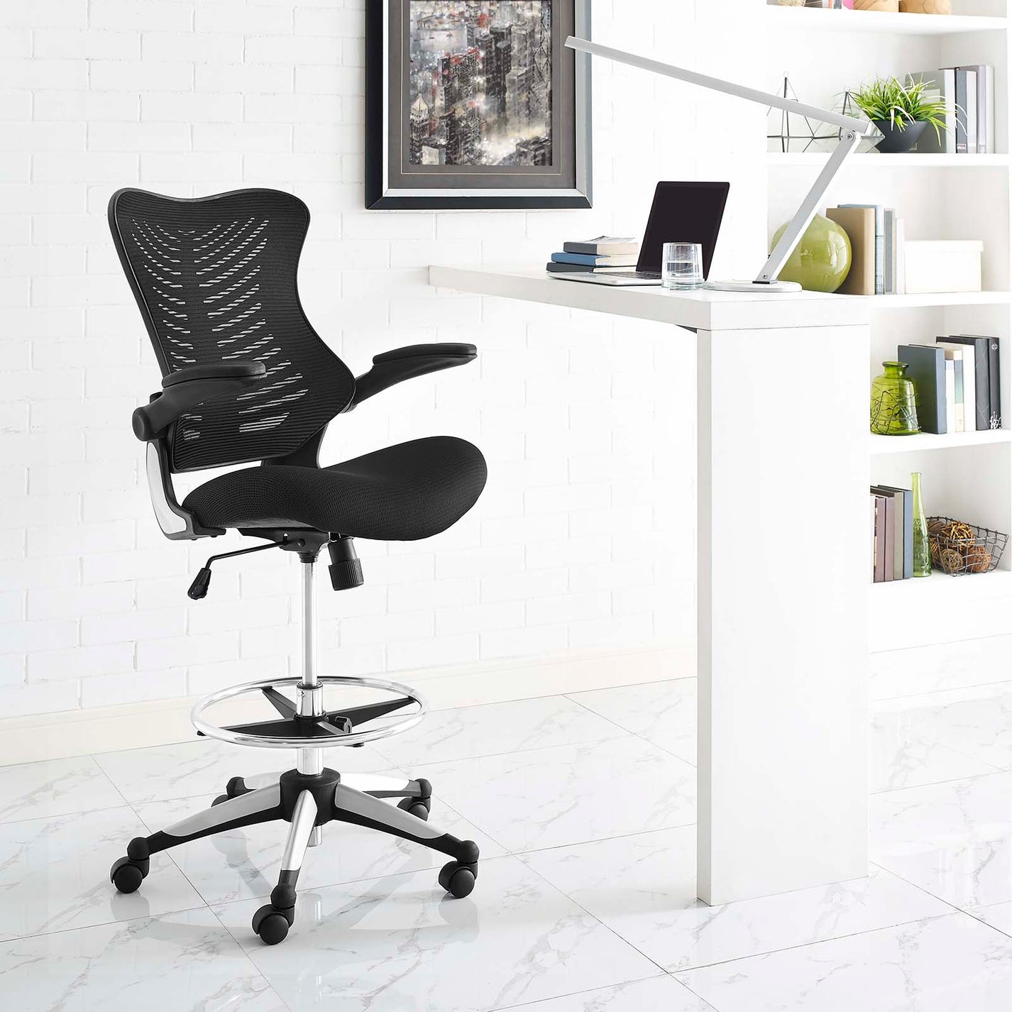 Modway Charge Drafting Chair - Black - EEI-2286 - Black – Modish Store