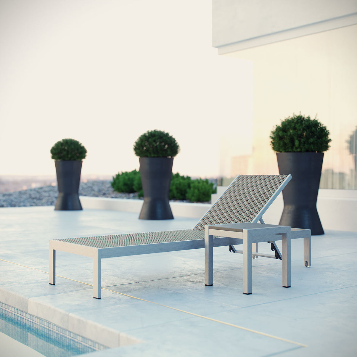 Modway Shore 2 Piece Outdoor Patio Set - Silver Gray - EEI-2475 ...