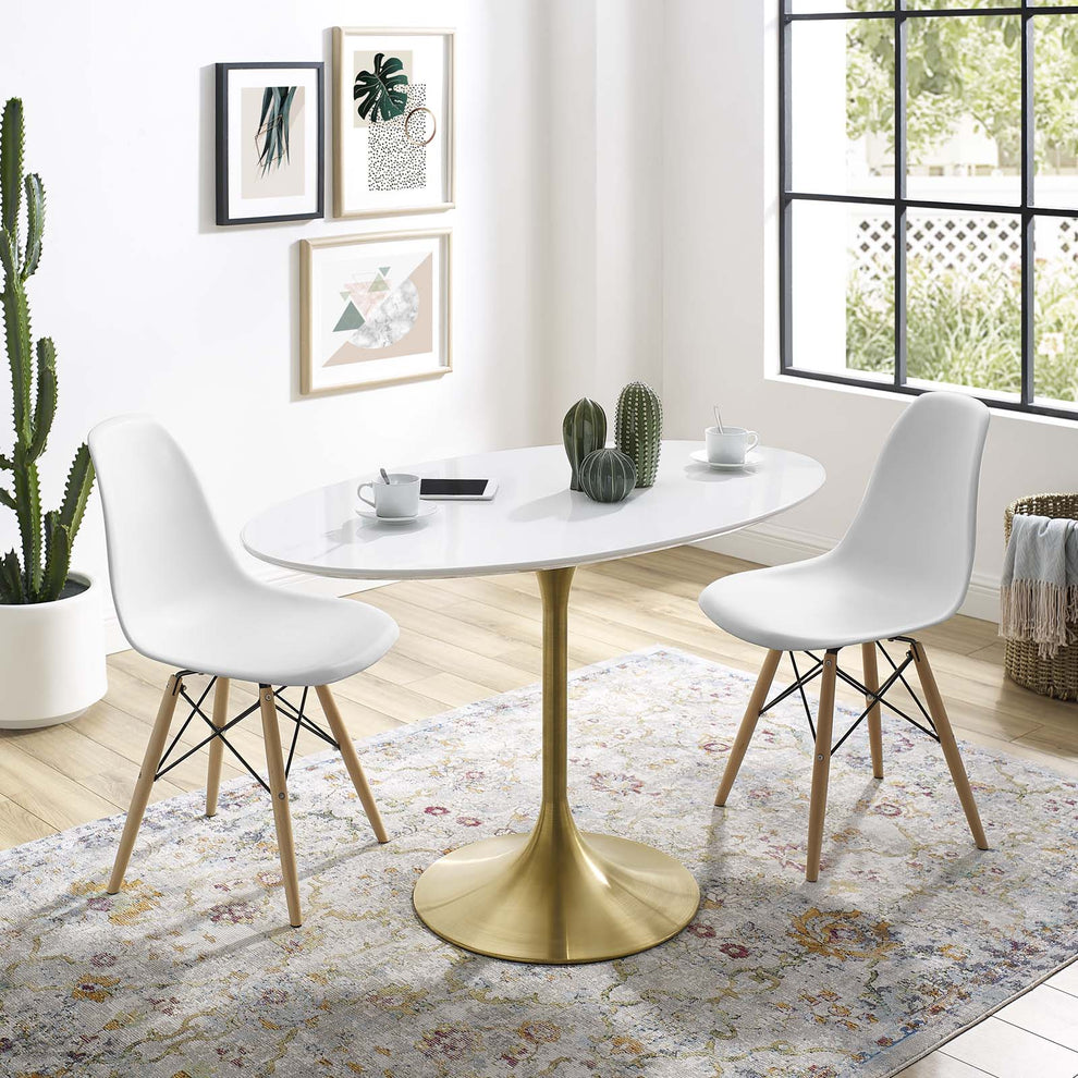 Modway Lippa 48" Oval Dining Table - EEI-3215 - Gold White – Modish Store
