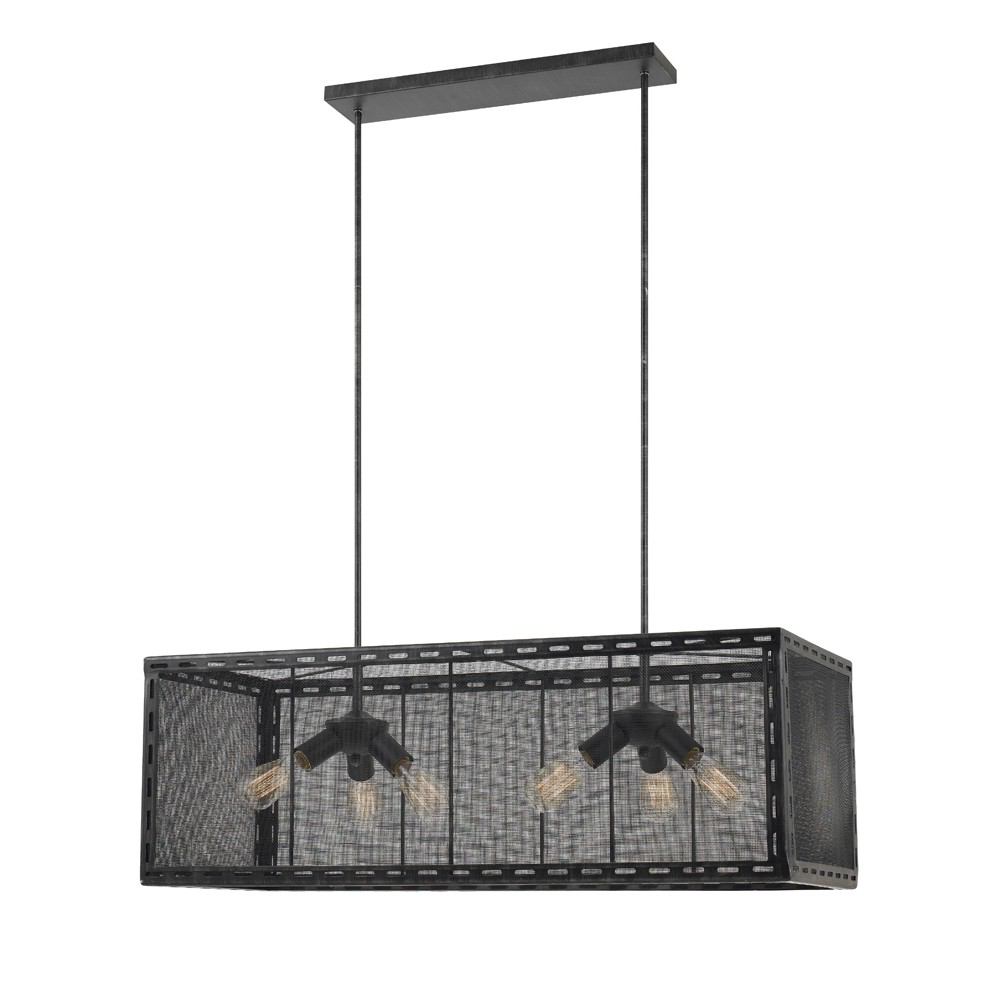 Cal Lighting FX-3625-6 60W X 6 Evanston Metal Chandelier - Black Iron ...