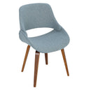 LumiSource Fabrico Walnut And Blue Fabric Chair - Set of 2 – Modish Store