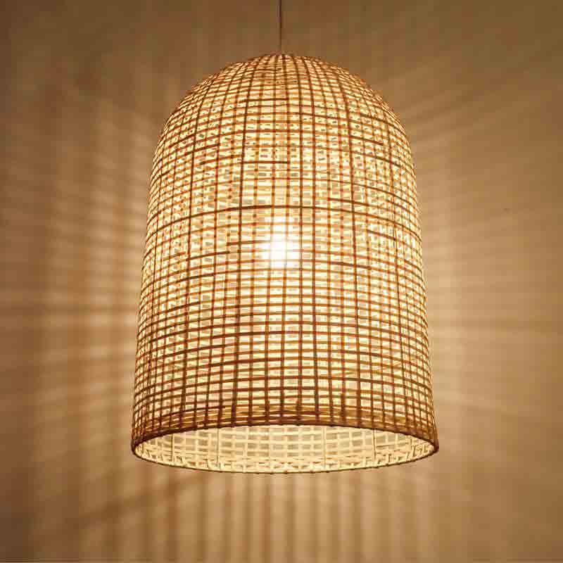 Bamboo Wicker Rattan Square Fence Shade Pendant Light By Artisan Livin ...