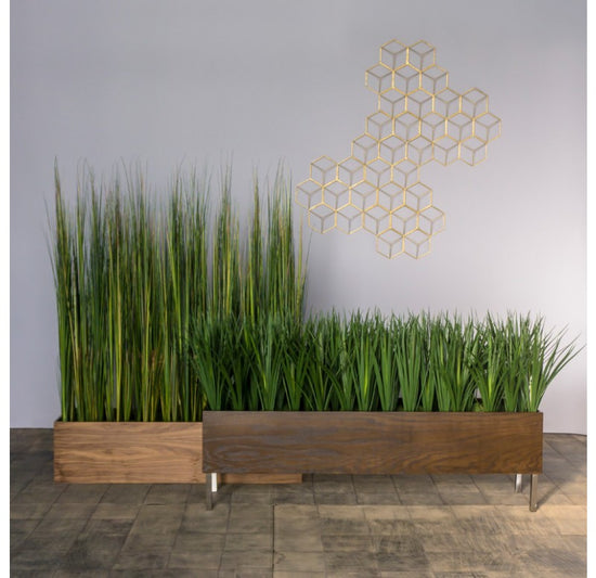 Grass: Liriope in Linear Planter with Legs - Gold Leaf Design Group ...