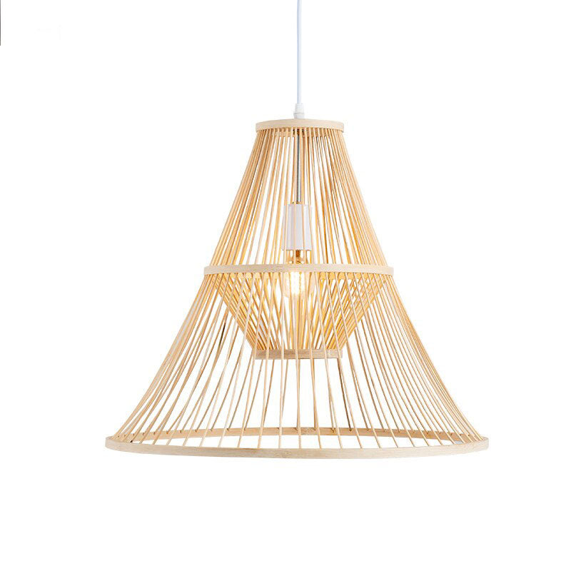 Bamboo Wicker Rattan Rod Pendant Light By Artisan Living-12402 – Modish ...