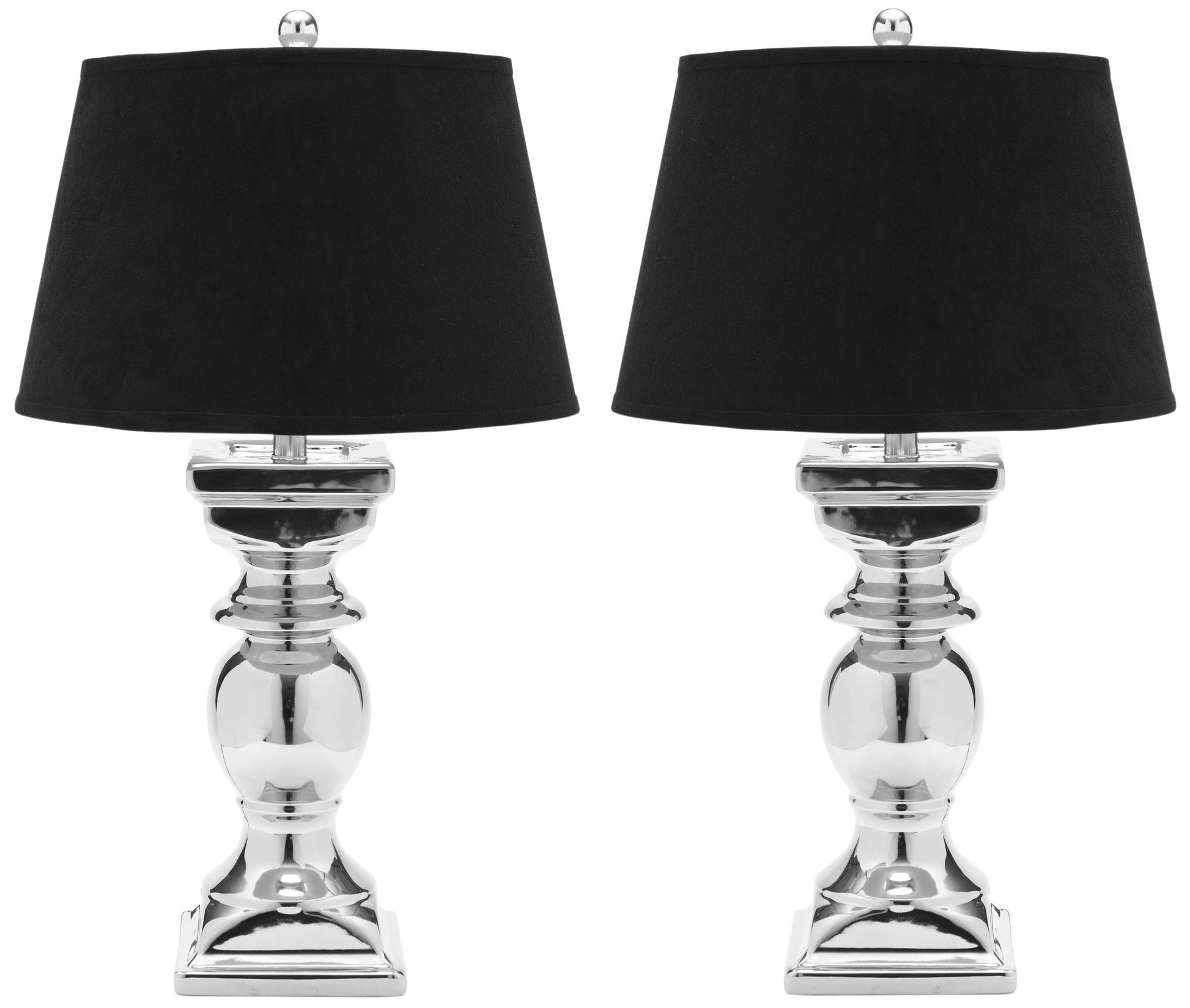 Safavieh Helen Silver Baluster Lamp - Silver, Black, Chrome, Clear ...