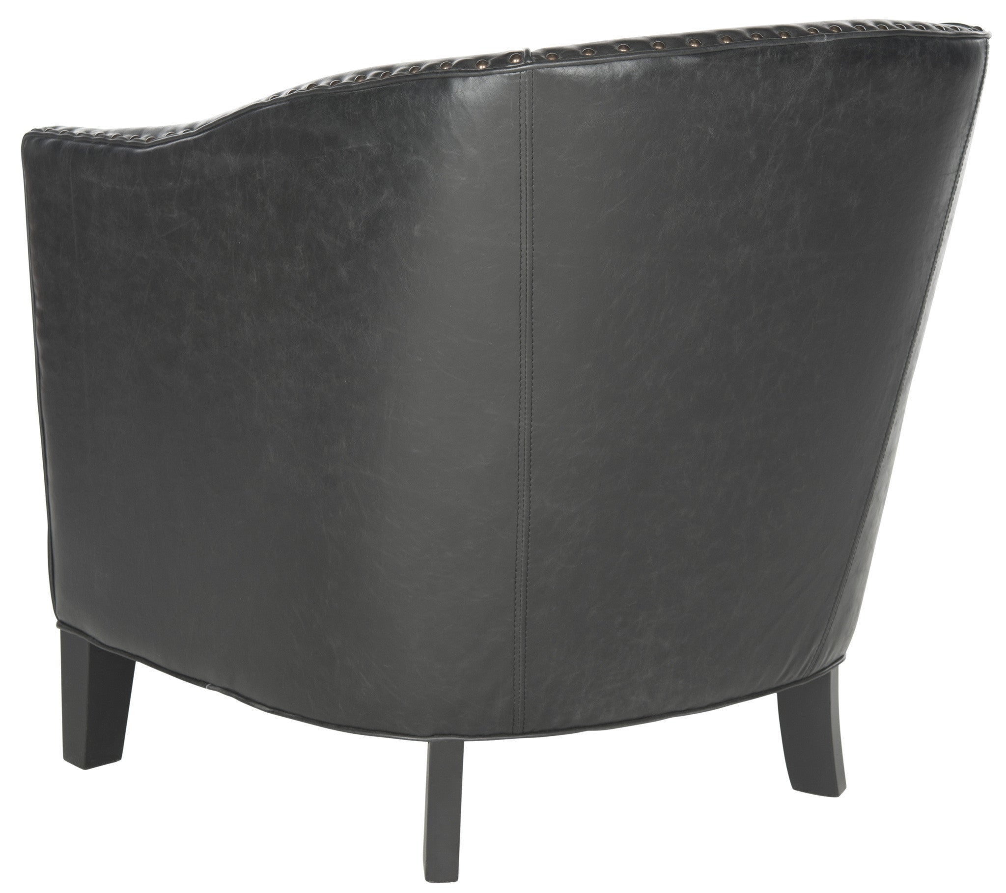 Safavieh Evander Club Chair - Brass Nail Heads - Black, Brass – Modish ...