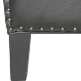 Safavieh Evander Club Chair - Brass Nail Heads - Black, Brass – Modish ...