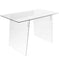 LumiSource Glacier Desk - Clear, Chrome Color - Metal, Tempered Glass ...