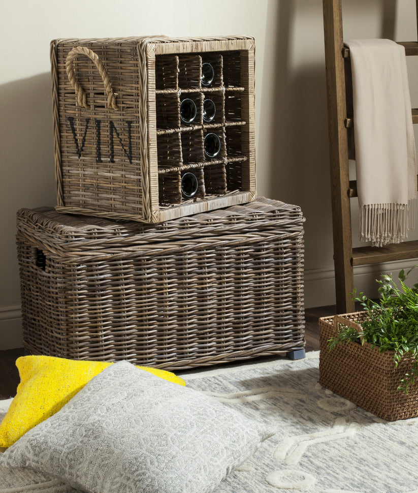 Safavieh Aziza 16 Bottle Wicker Wine Rack - Natural – Modish Store