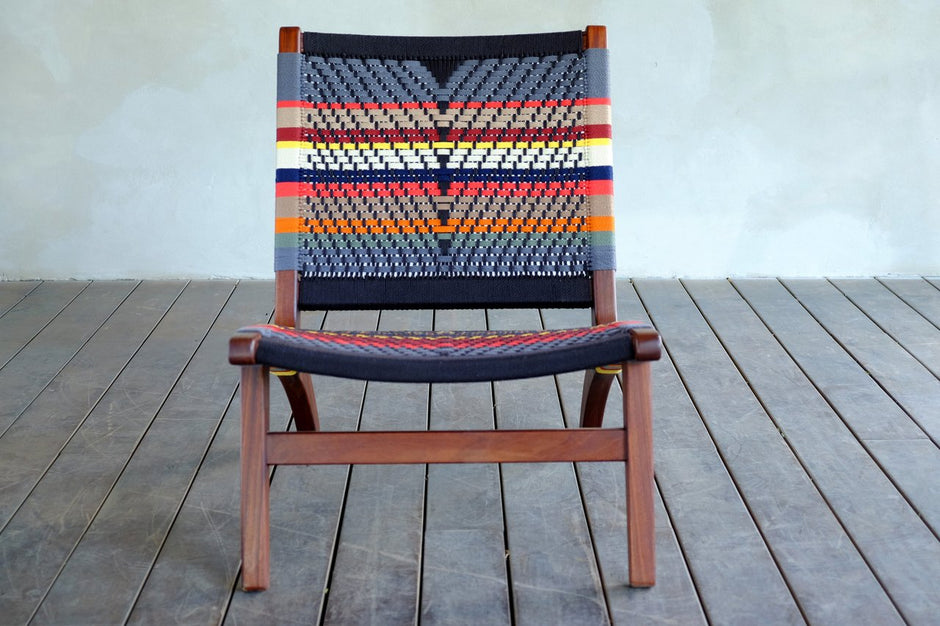 Masaya Lounge Chair - Khaki Handwoven Manila And Rosita Walnut – Modish ...