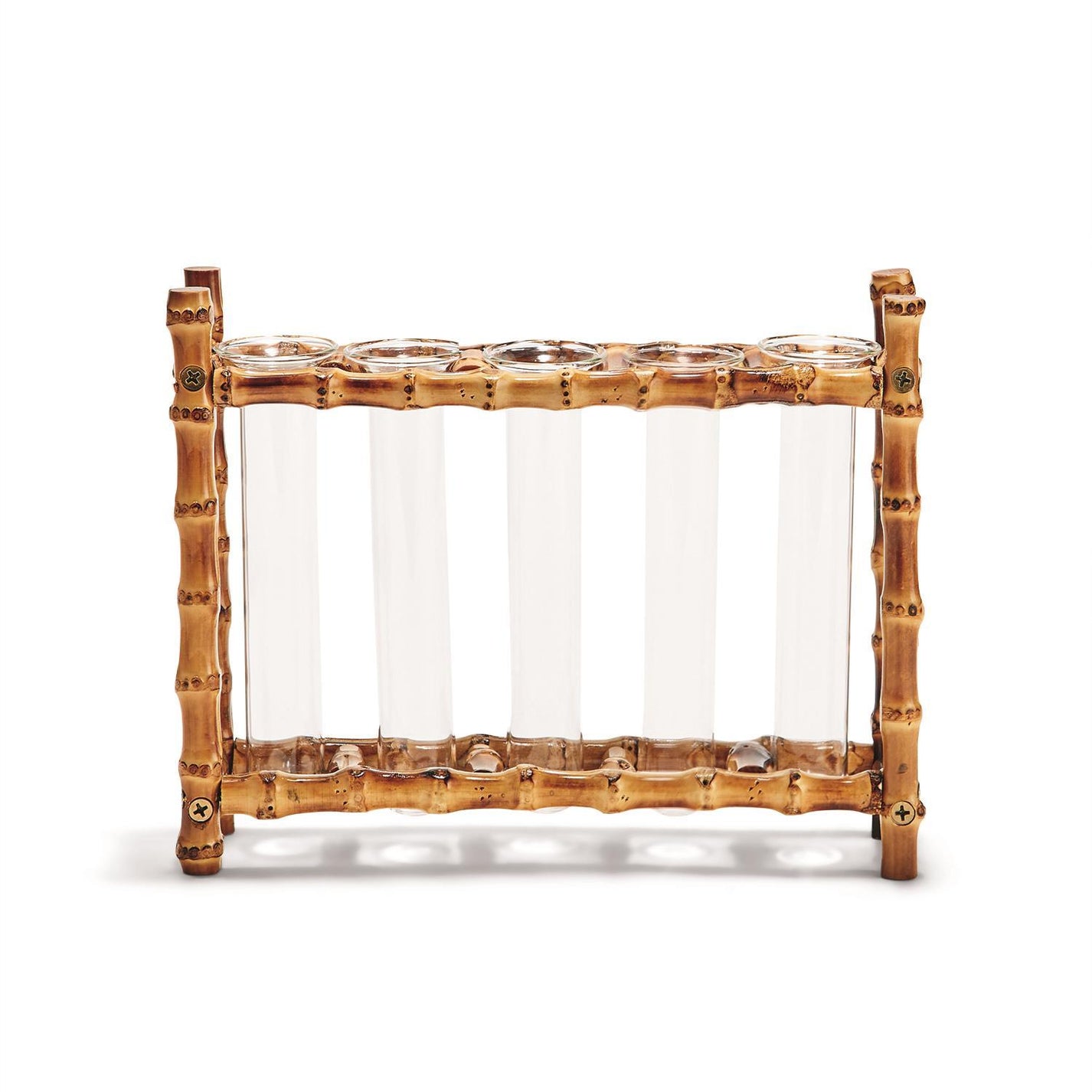 Natural Bamboo Vase Includes 5 Glass Tubes In One Set By Tozai Home ...