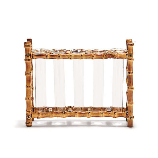 Natural Bamboo Vase Includes 5 Glass Tubes In One Set By Tozai Home ...