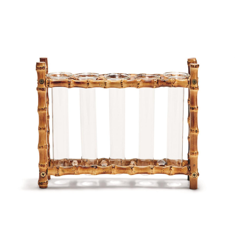 Natural Bamboo Vase Includes 5 Glass Tubes In One Set By Tozai Home ...