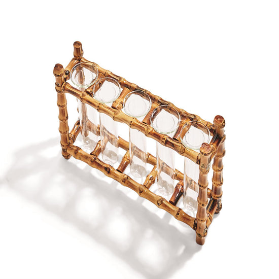 Natural Bamboo Vase Includes 5 Glass Tubes In One Set By Tozai Home ...