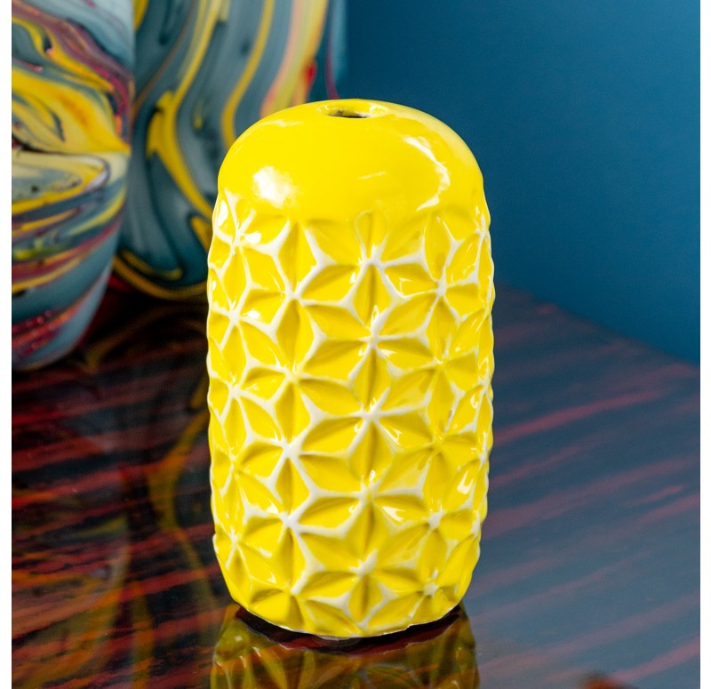 Repoto Vase, Yellow, 7.75"H ( Set of 2) by Gold Leaf Design Group ...