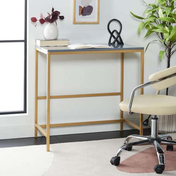 Safavieh Viv Glossy Wooden Desk - Light Gray – Modish Store